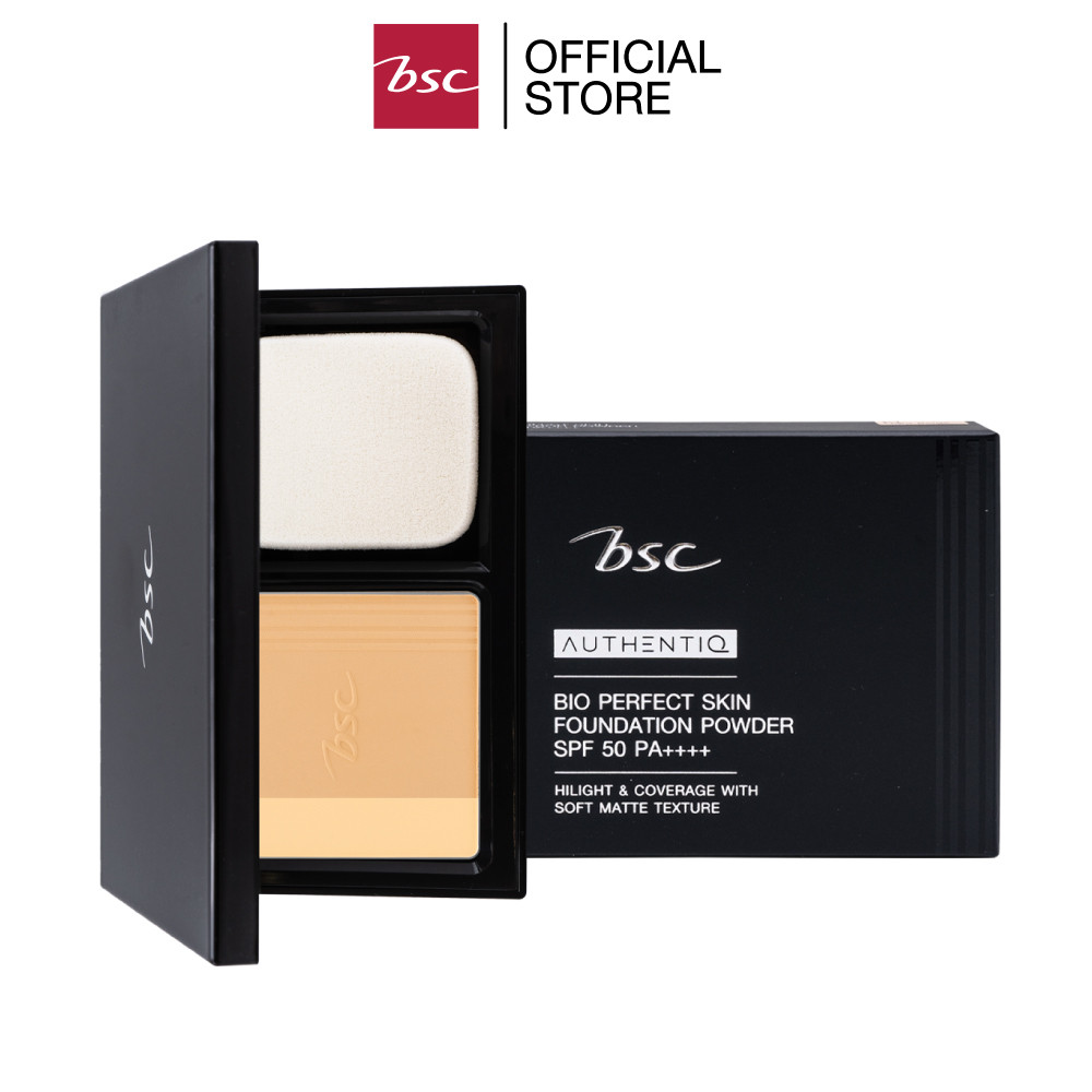 BSC AUTHENTIQ BIO PERFECT SKIN FOUNDATION POWDER SPF 50 PA++++ เนื้อนุ่มลื่นบางเบา ปกปิดปานกลาง ...