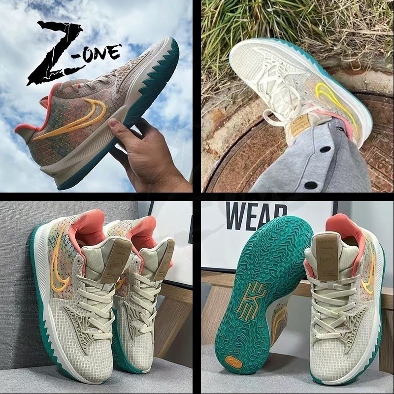 รองเท้าบาสเก็ตบอล Good sneshand Kyrie Irv low 4 "keep dock fresh" สีฟ้า ...