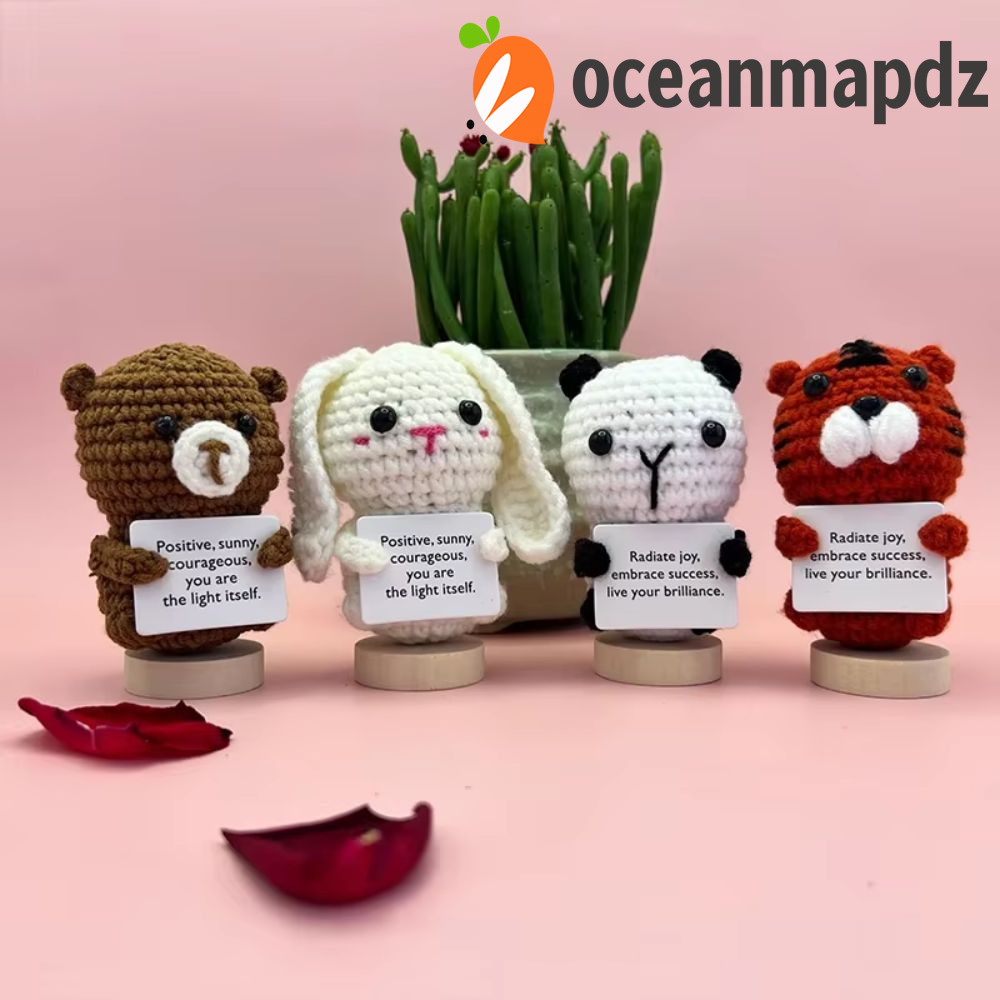 Oceanmapdz Handmade ถัก Panda, Handmade พร้อมการ์ด Positive Panda ...