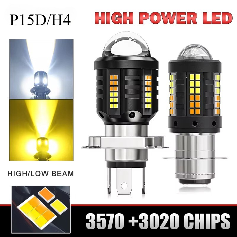LED ไฟหน้ารถจักรยานยนต์ Canbus T19 PX15D Hi/LO Beam H4 ไฟหน้า DC12V-60V 8000LM หลอดไฟ LED ...