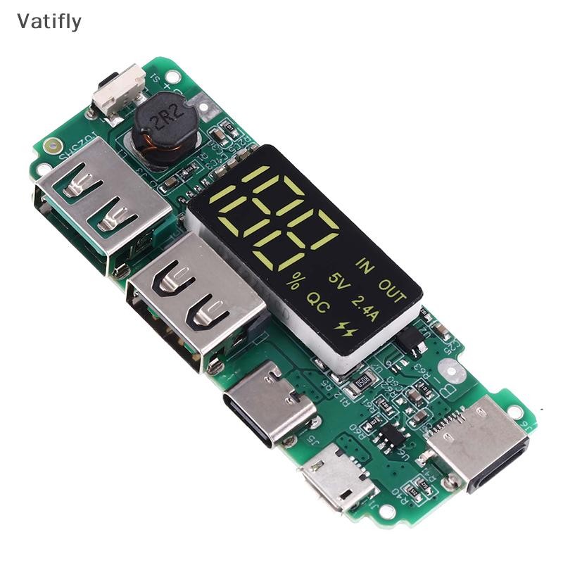 ใหม่ Charger Board LED Dual USB 5V 2.4A Micro Type-C USB มือถือ 18650 จอแสดงผลดิจิตอลโมดูลชาร์จ ...