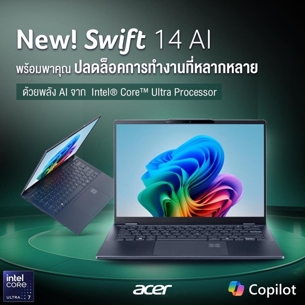[โค๊ดลดสูงสุด 5000] ACER Swift AI SF14-51-73EM 14" Ultra 7 258V Ram ...