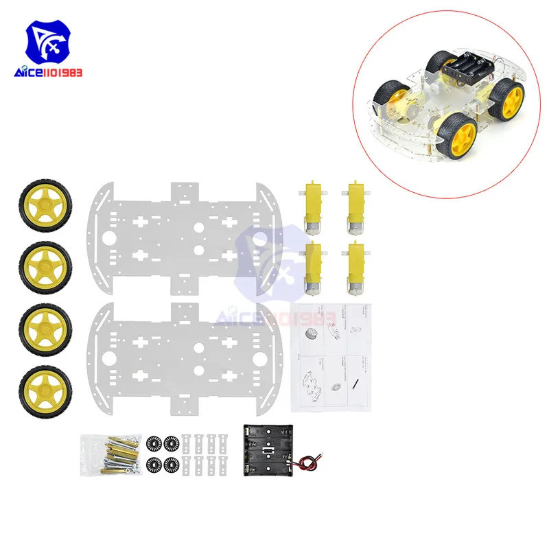 diymore 4WD Robot Smart Car Chassis Kits with Speed Encoder for Arduino ...