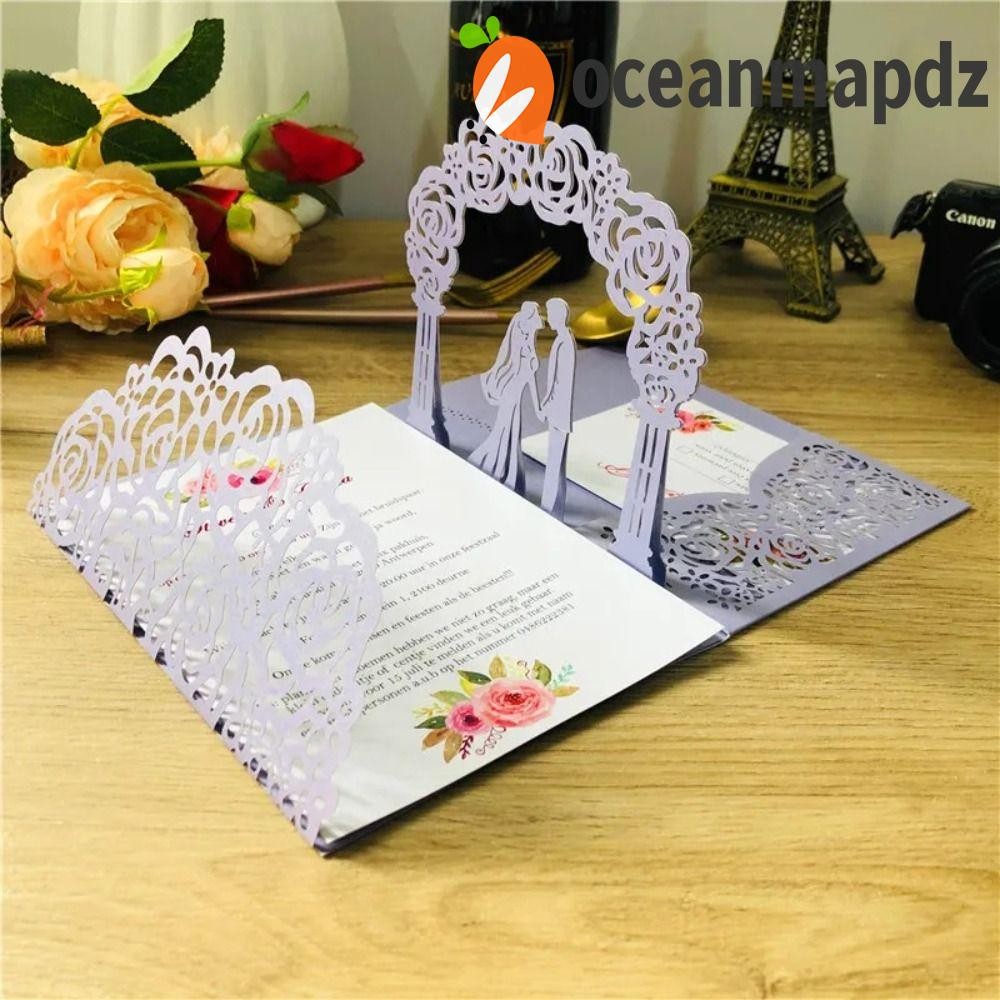 การ์ดอวยพร OCEANMAPDZ, Pop up 18X13 ซม.เชิญงานแต่งงาน,เลเซอร์ตัด Creative 3D ส่วนบุคคลการ์ดเชิญ ...
