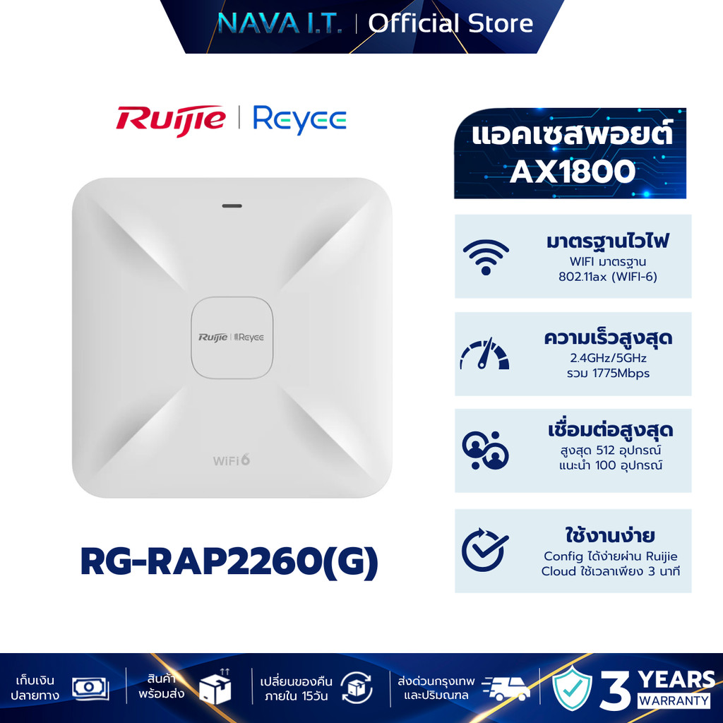 RUIJIE RG-RAP2260(G) REYEE WI-FI 6 AX1800 CEILING ACCESS POINT | Shopee ...