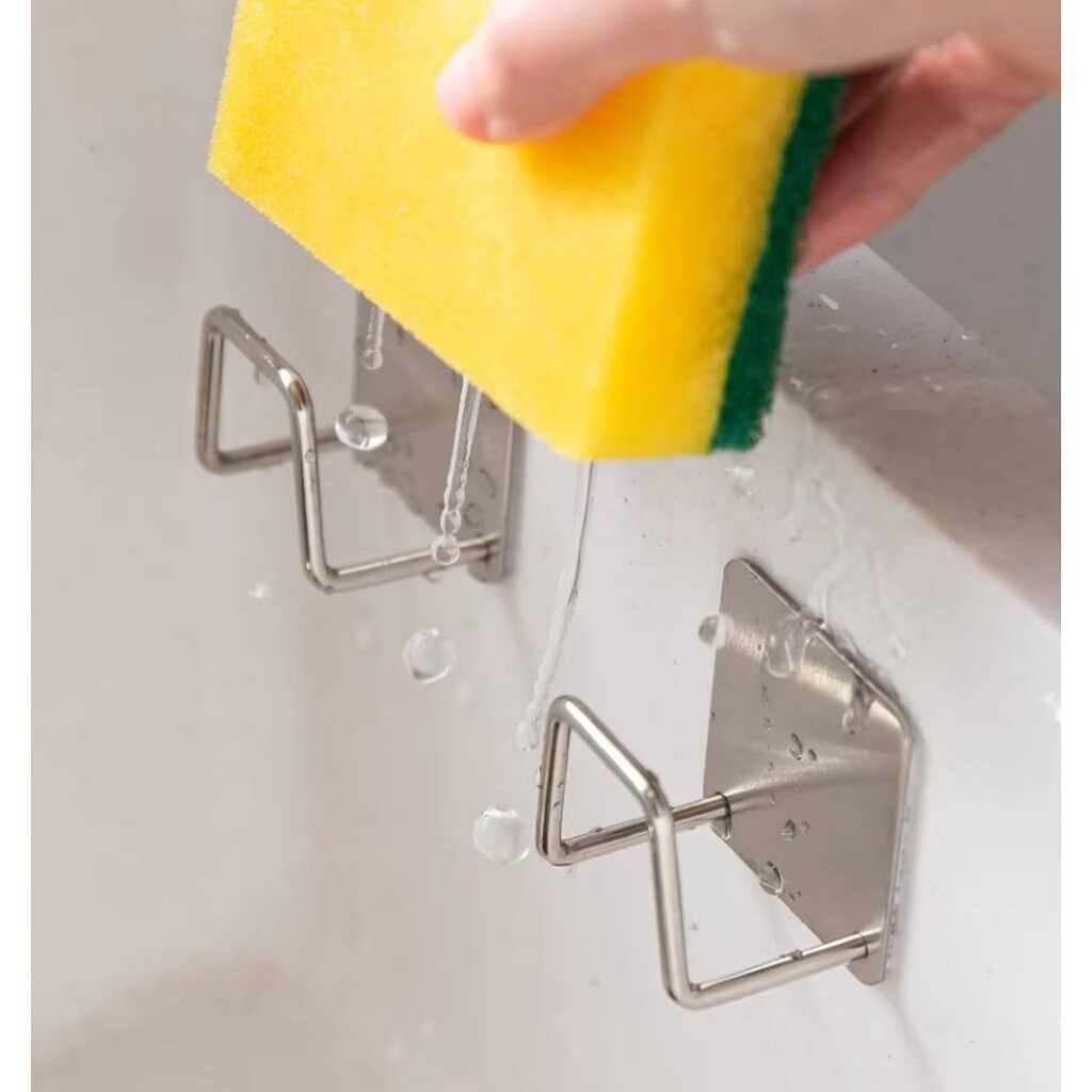 Omocha - (1 set 2 pcs.) Stainless steel-Wall sponge holder ที่วางฟองน้ำ ...