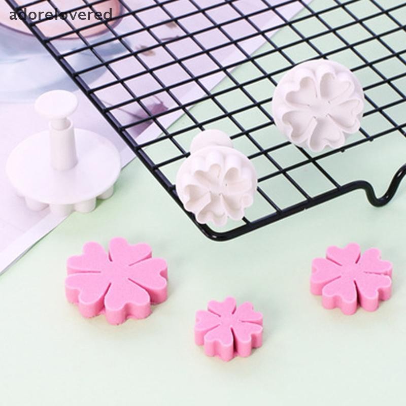 Adorelovered 3/4 ชิ้นดอกไม้น่ารักเค้ก Mould Fondant Cutter แม่พิมพ์เค้ก ...