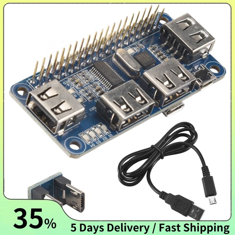 4 พอร์ต USB HUB HAT สําหรับ 3 / 2 / Zero W บอร์ดขยาย USB ถึง UART ...