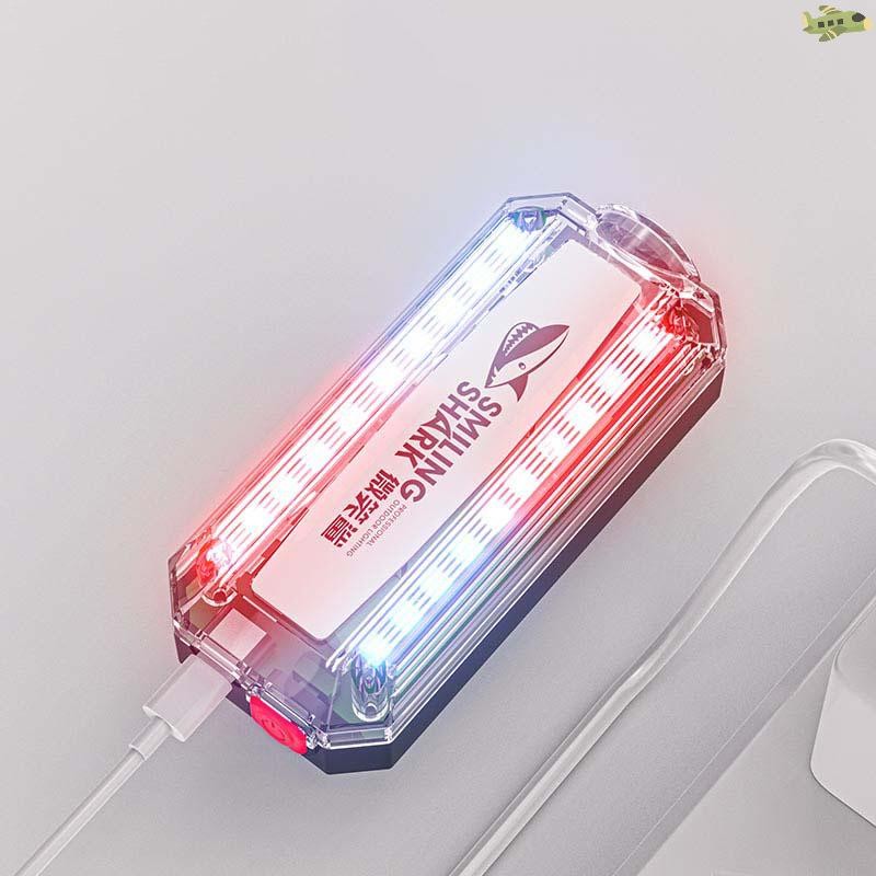 [UNC] กลางแจ้งสีแดงสีฟ้า Strobe Light ไฟตํารวจไฟเตือน Usb ชาร์จไฟฉาย ...