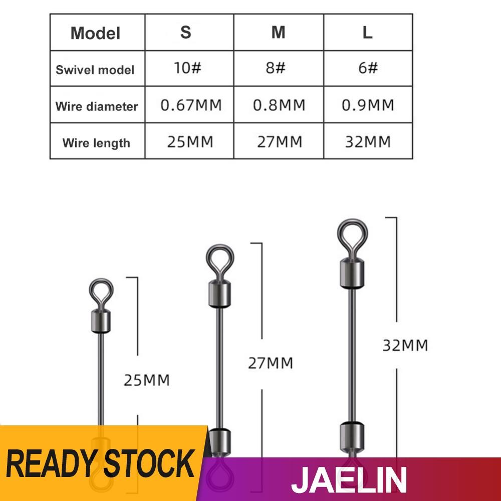 50-10pcs สแตนเลสสตีลยาว Rolling Swivels ตะกั่ว Sheath Tube Sinker ตกปลา ...