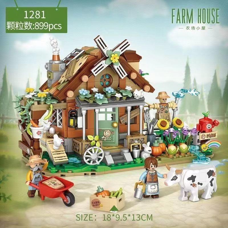 Loz Hut Building Blocks Street View Farm Hut House อนุภาคขนาดเล็กประกอบ ...