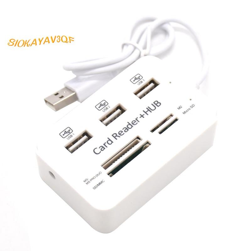 1 ชิ้น 3 พอร์ต USB HUB 2.0 Splitter Combo Card Reader 7 in 1 แบบพกพา ...