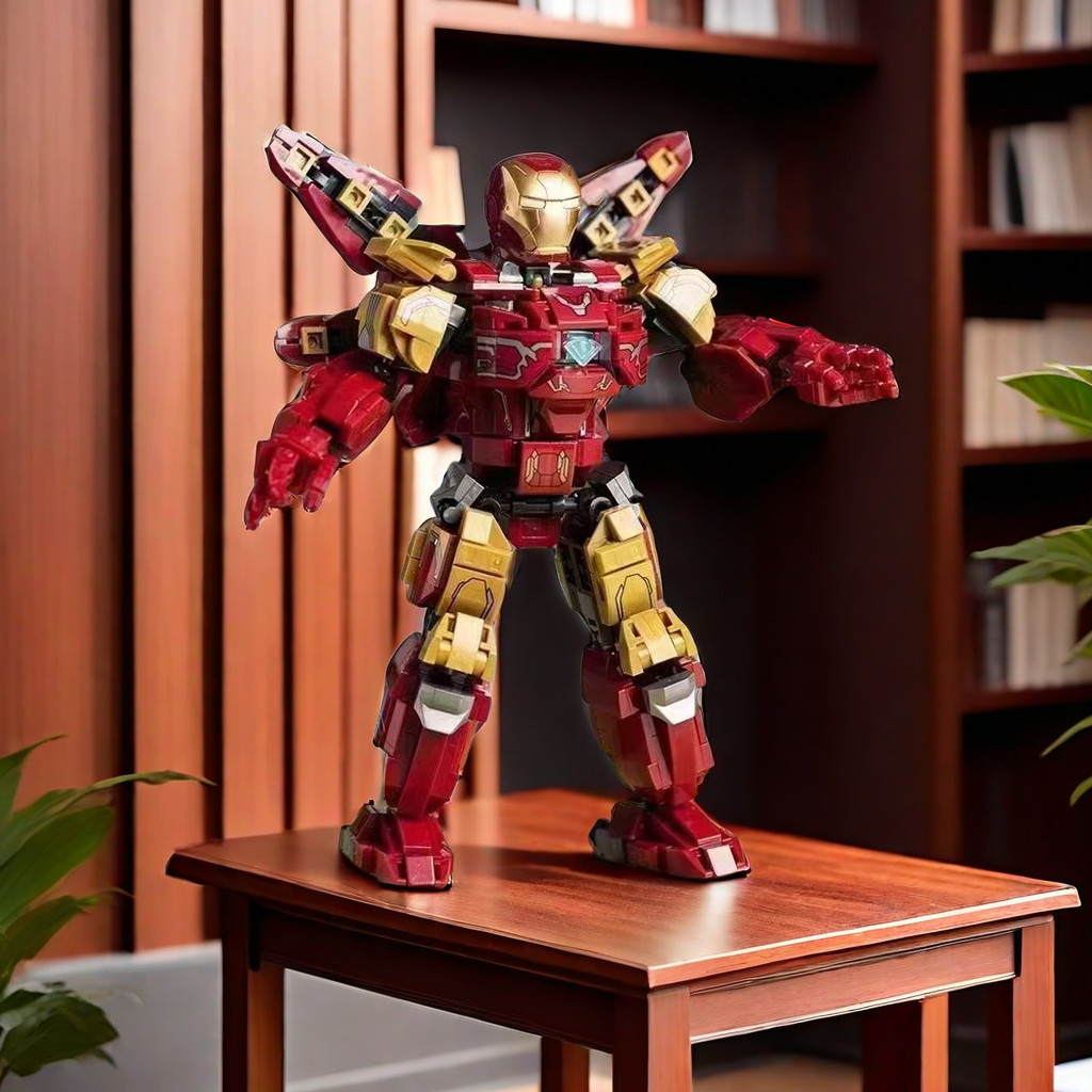 เข้ากันได้กับ Lego Iron Man Building Blocks Mecha Transforming Robot ...