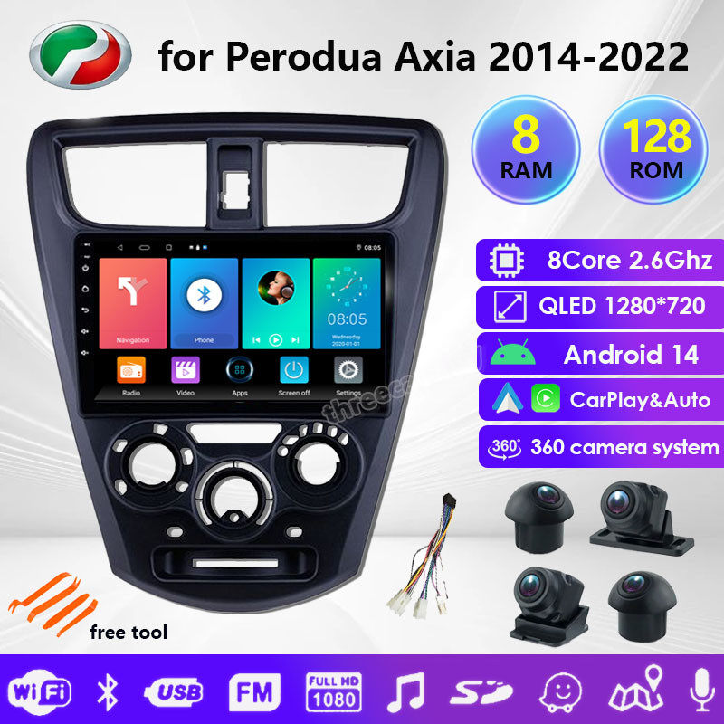 จอ android รถยนต์ สําหรับ Perodua Axia 2014-2022 10 นิ้ว 2din 8Core 8GB ...