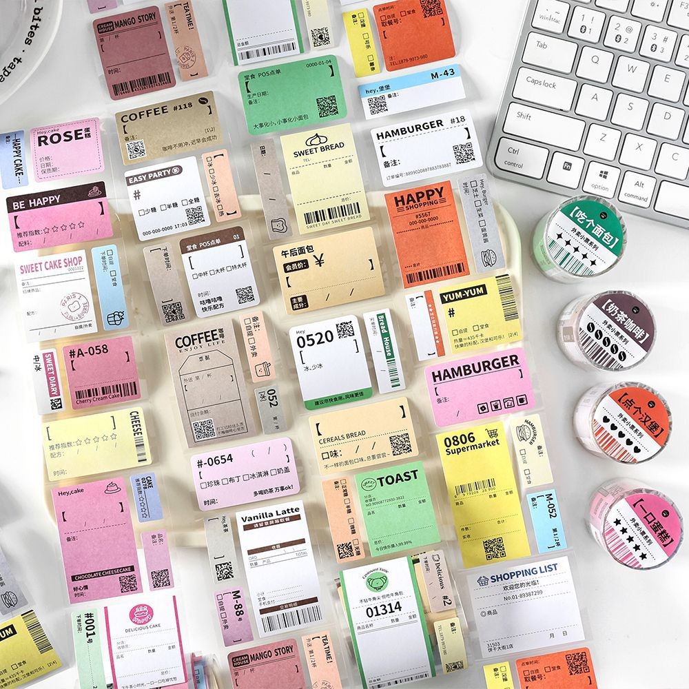 ไดลี่|Writable Die-Cut Tape Takeaway Ticket Sticker คู่มือตกแต่งวัสดุ ...