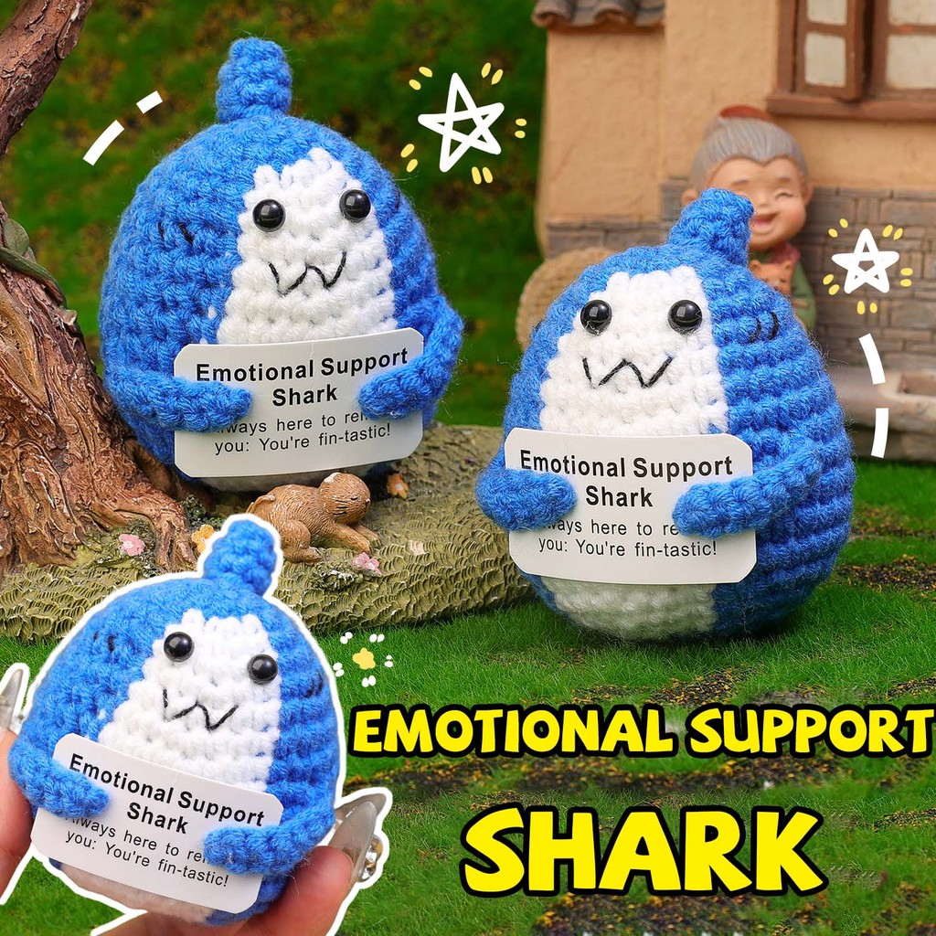 Positive Energy Shark Doll - พร้อมการ์ด Encouraging - เครื่องประดับ ...