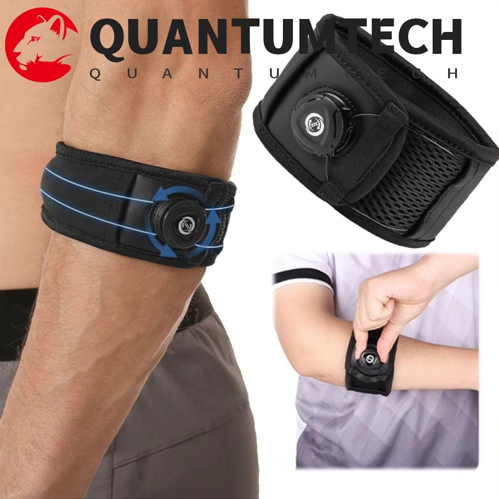 QUANTUMTECH Arm Support Band, Knob ปรับความดันเทนนิสข้อศอกรั้ง, Guard Pads ในตัวซิลิโคน Pad ...