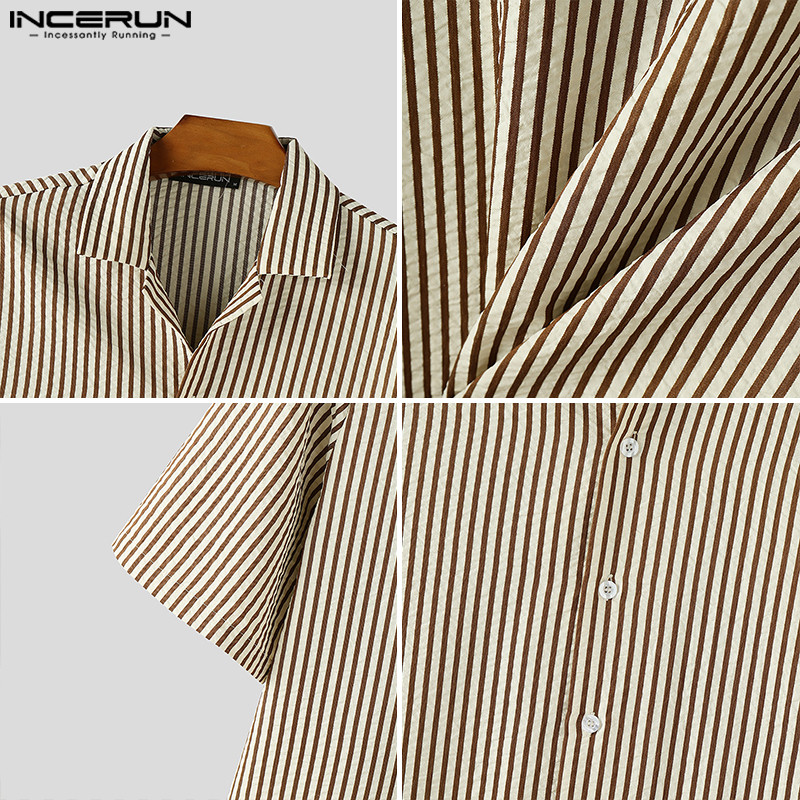 INCERUN ผู้ชายเกาหลี Commute Casual Lapel Raglan Sleeve Button Up ...