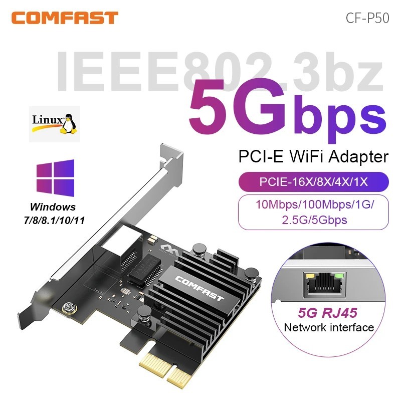 Comfast 5G PCI-E การ์ดเครือข่าย Ethernet PCI-E ไร้สายอะแดปเตอร์แปลงขยายอะแดปเตอร์สําหรับ Windows ...
