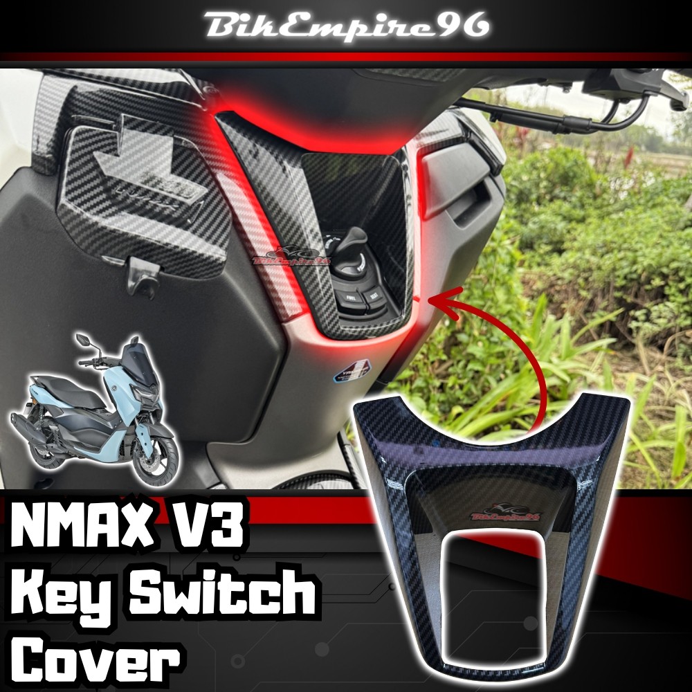 NMAX V3 155 2025 ฝาครอบสวิตช์กุญแจการออกแบบคาร์บอนฝาครอบถ่ายโอนน้ําชุด ...