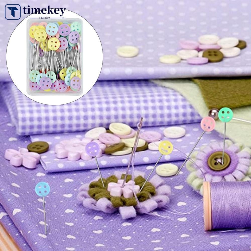 TME 100 ชิ้นปุ่มหัวเย็บ Pins ดอกไม้ผีเสื้อหัวตําแหน่ง Pins DIY Handmade ...