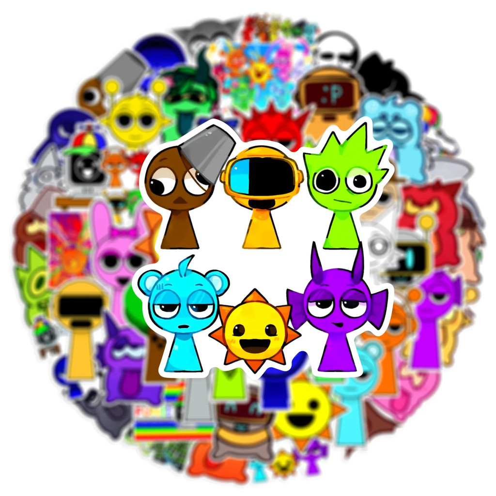 50 ชิ้น/เซ็ต Sprunki สติกเกอร์สเก็ตบอร์ดโน้ตบุ๊คตู้เย็นโทรศัพท์กีตาร์ ...