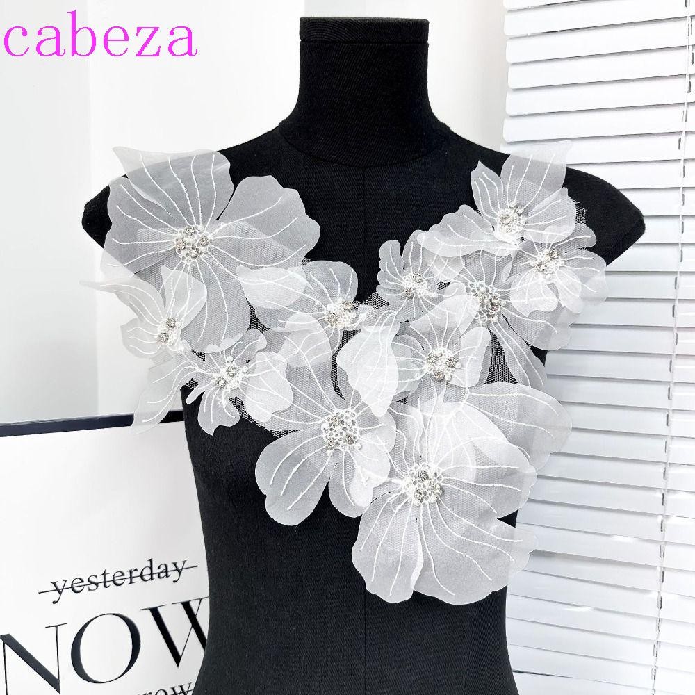 Cabeza ดอกไม้ Applique,ลูกไม้ผ้าHandmade Patch,ชุดแต่งงานRhinestone DIYงานฝีมือผ้าApplique ...