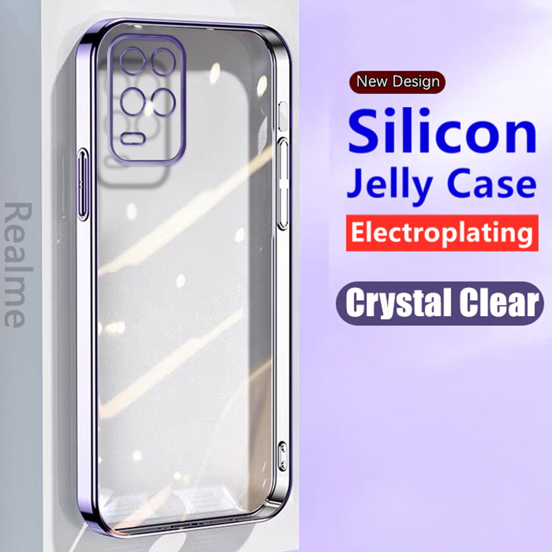 สําหรับ เรียลมี Narzo 30 5G RMX3242 ยืดหยุ่นขอบซิลิโคนอ่อนนุ่มชุบวุ้น ...