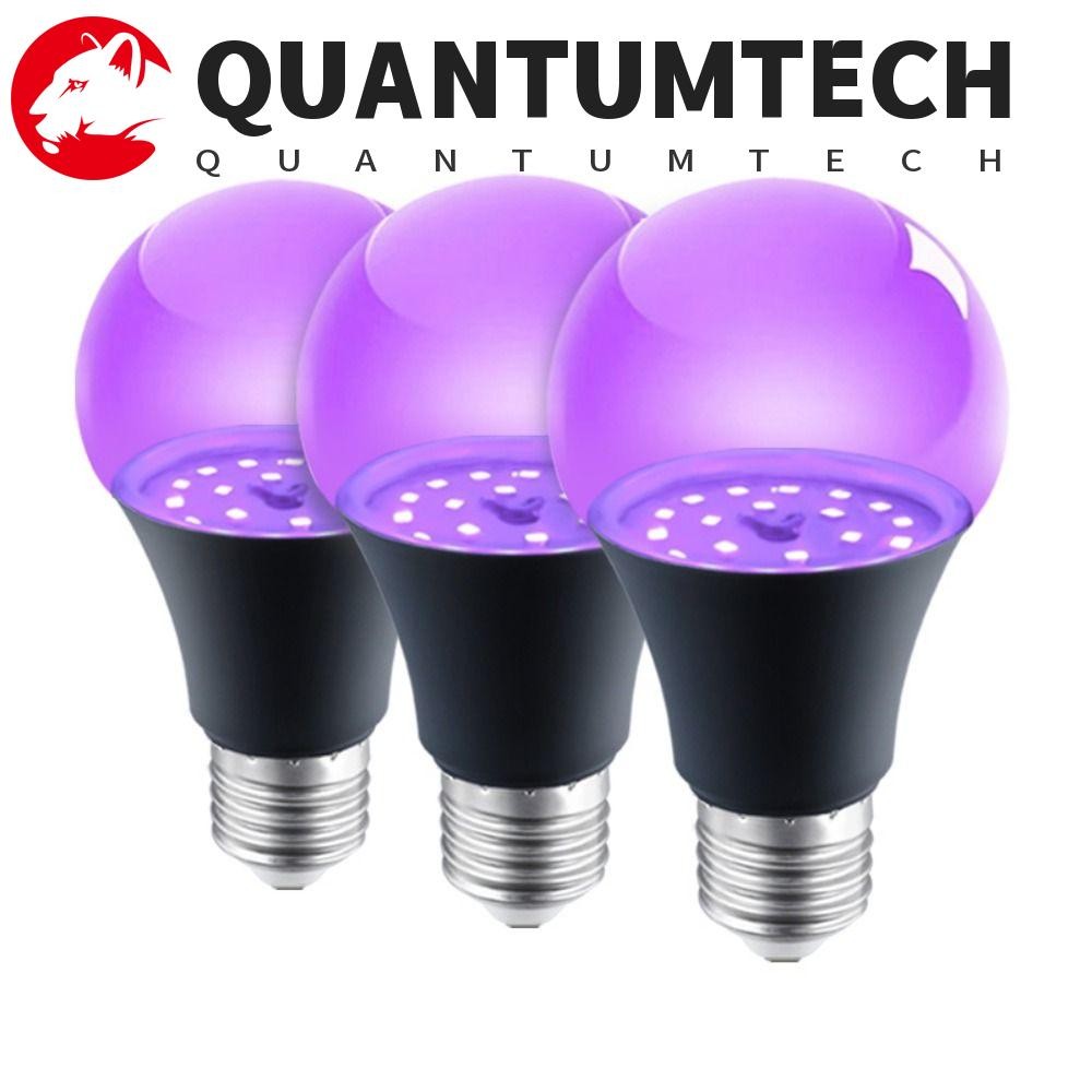 QUANTUMTECH หลอดไฟสีม่วงสีดํา, E26/E27 เกลียว 360 Glow UV สีม่วงหลอดไฟ, แบบพกพา 10W 85-265V ...
