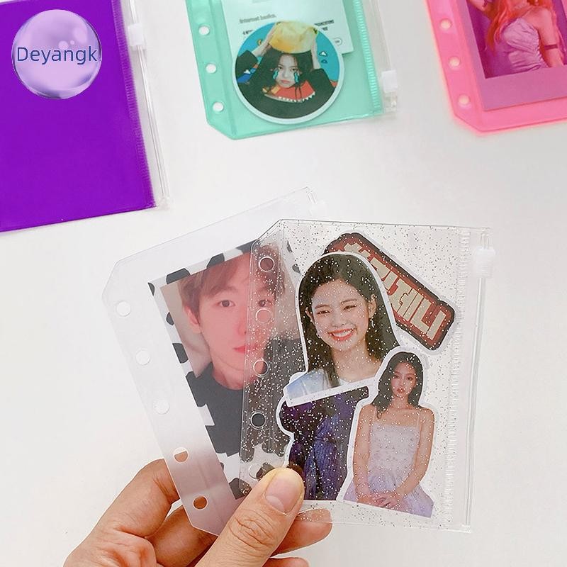 Deyangk 1PC หมายเหตุหนังสือด้านในกระเป๋าการ์ด Sleece INS M5 ห้าหลุมหลวมผู้ถือบัตรกรณี PVC ...