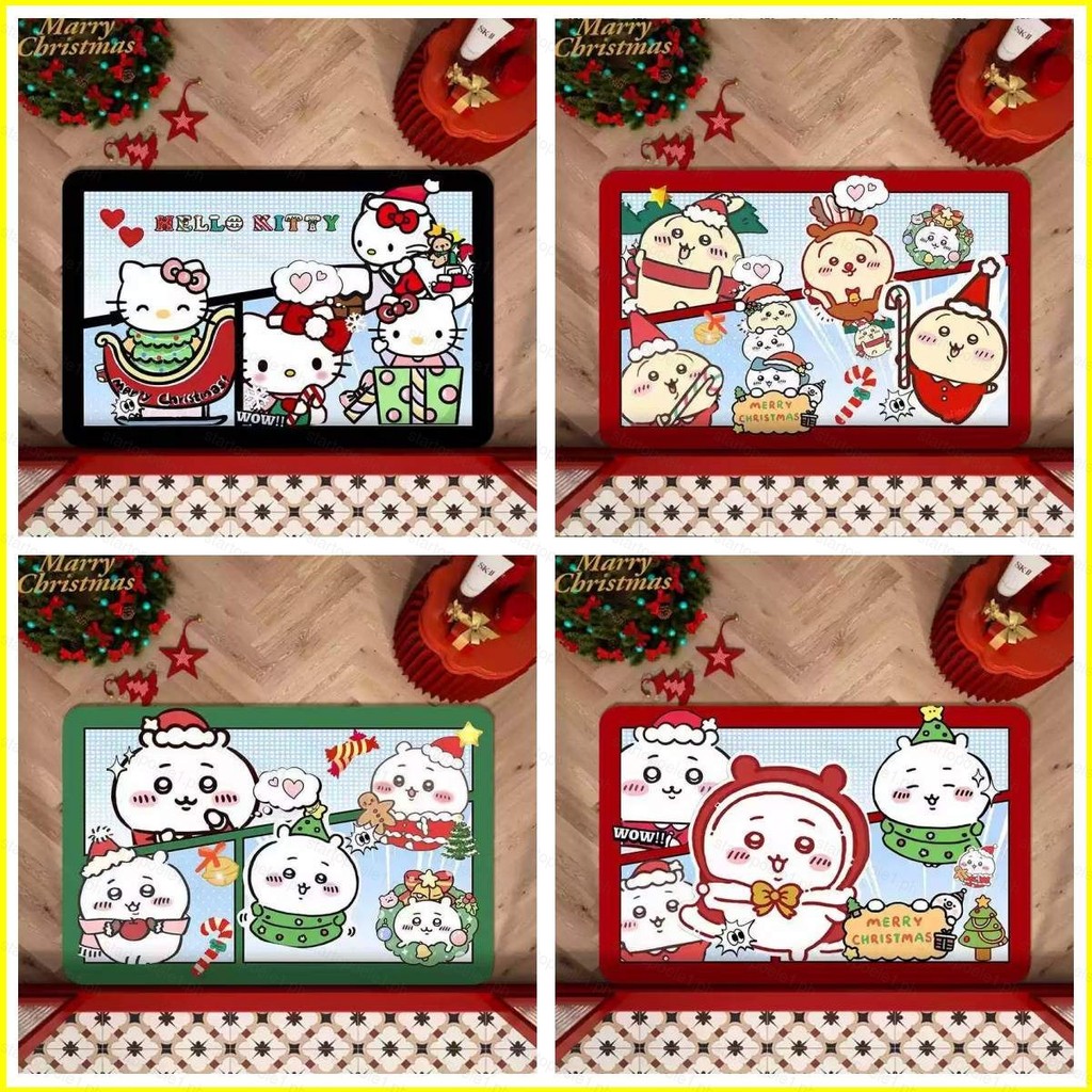 Bx คริสต์มาส Chikawa Hello Kitty พรมปูพื้นประตูทางเข้าในร่มพรมน่ารัก ...