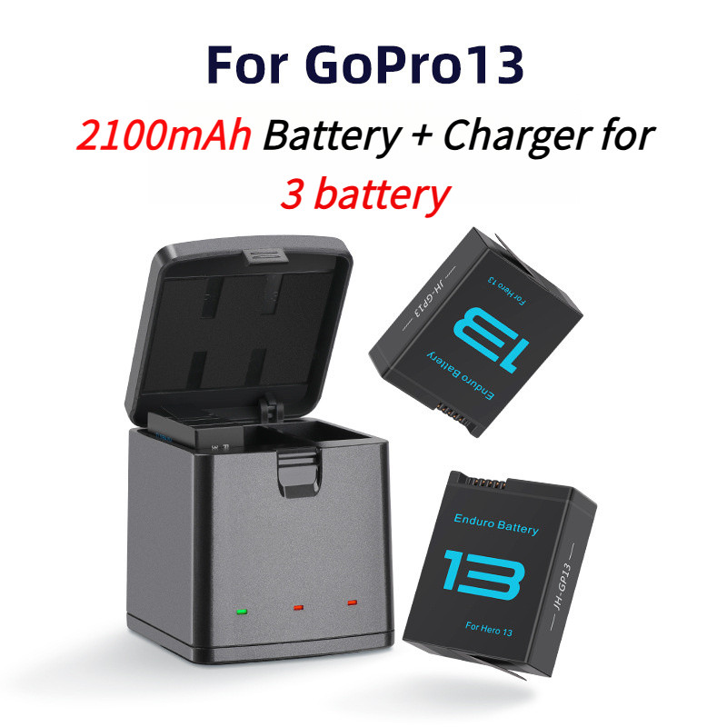 2100mAh แบต เครื่องชาร์จ GoPro 13 Battery Charger อุปกรณ์เสริม GoPro ...