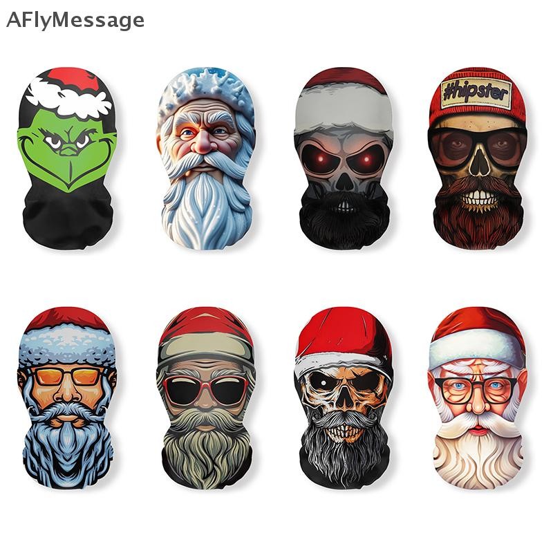 Afl 3D ล้อเลียน Series Santa Claus Full Face หน้ากากตลกขี่ผ้าพันคอฝุ่น ...