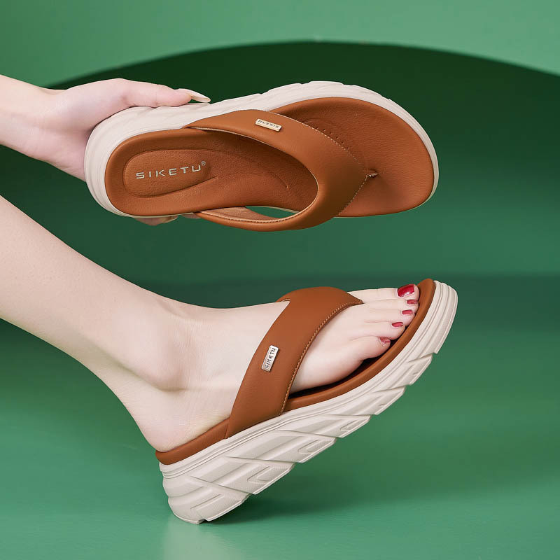 ขนาดใหญ่สไตล์ใหม่ Anti-slip Breathable Wedge รองเท้าสบายๆผู้หญิงรองเท้า ...