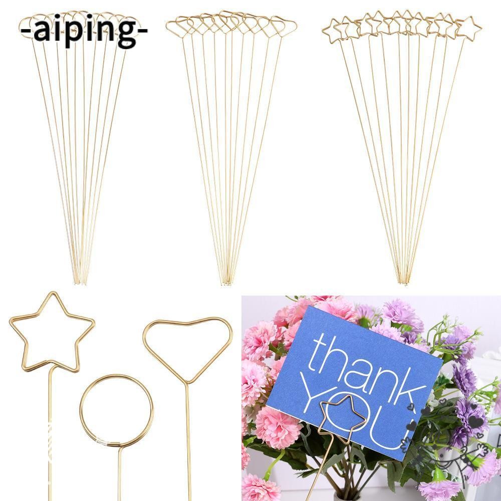 Aiping 10 ชิ้นผู้ถือบัตร Stick DIY คลิปโลหะสีทอง | Shopee Thailand