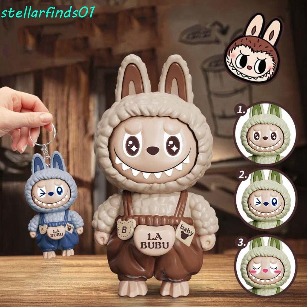 Stellarfends Labubu Face เปลี่ยนตุ๊กตา,พร้อมพวงกุญแจ 3 Facial Labubu ...