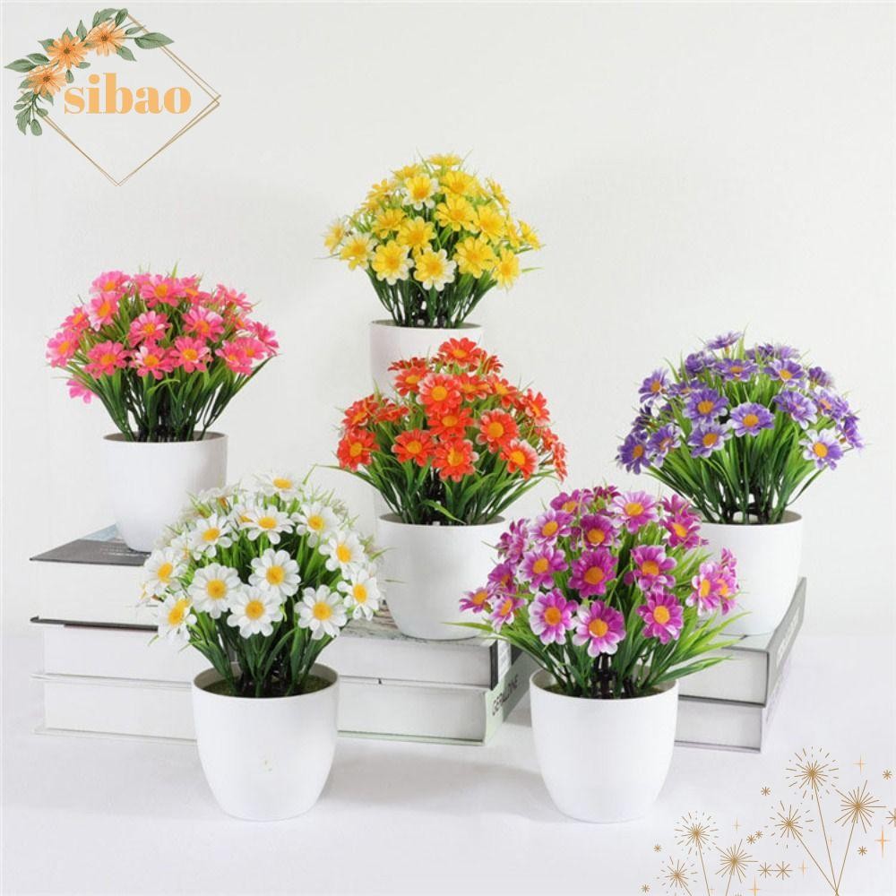 SIBAO พืชเทียมเทียมในร่มตกแต่งต้นไม้ในกระถางตกแต่งบ้านสวนกลางแจ้ง ...