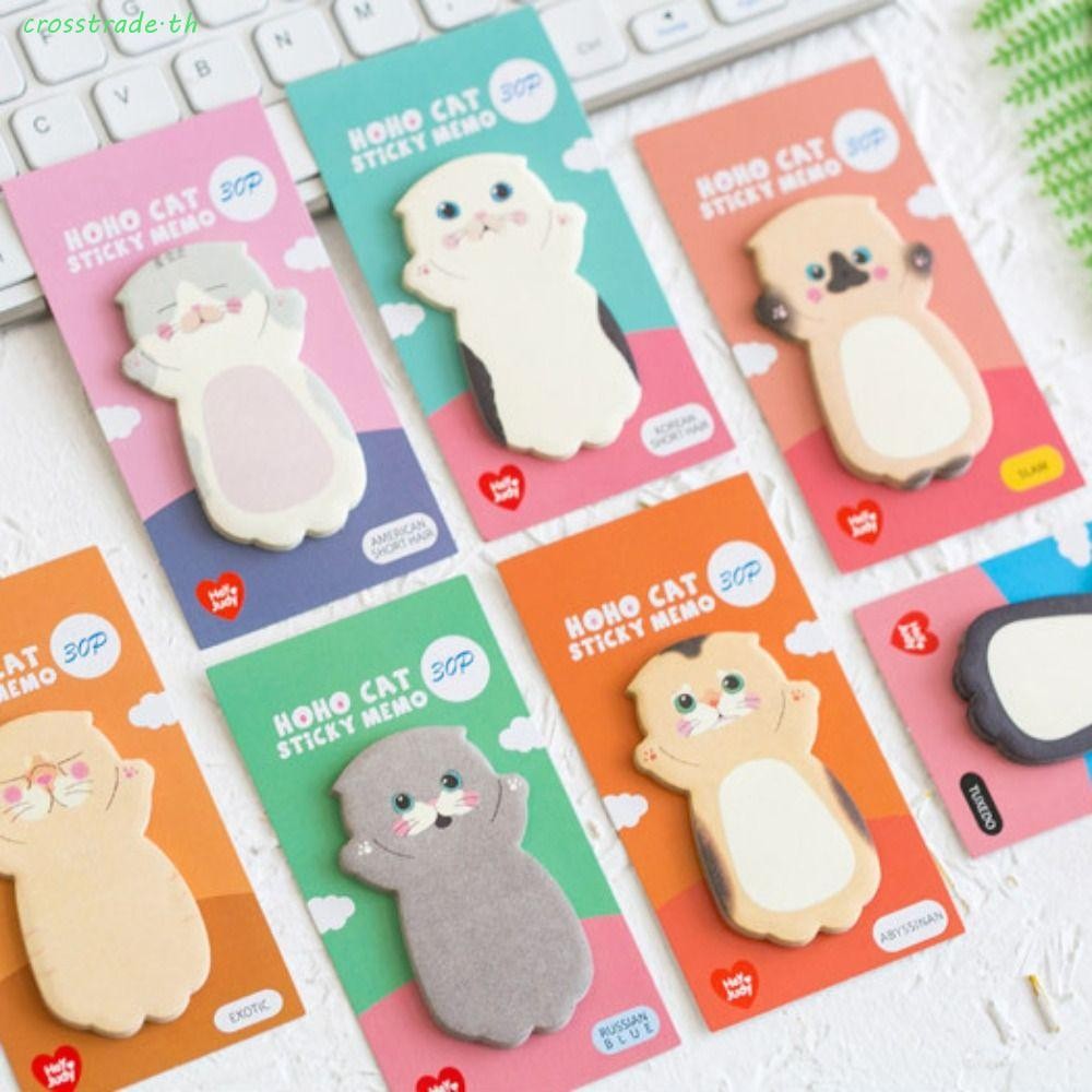 CROSSTRADE แผ่นบันทึกสัตว์, Kitty Meow Tuxedo Cat Sticky Note, สมุด ...