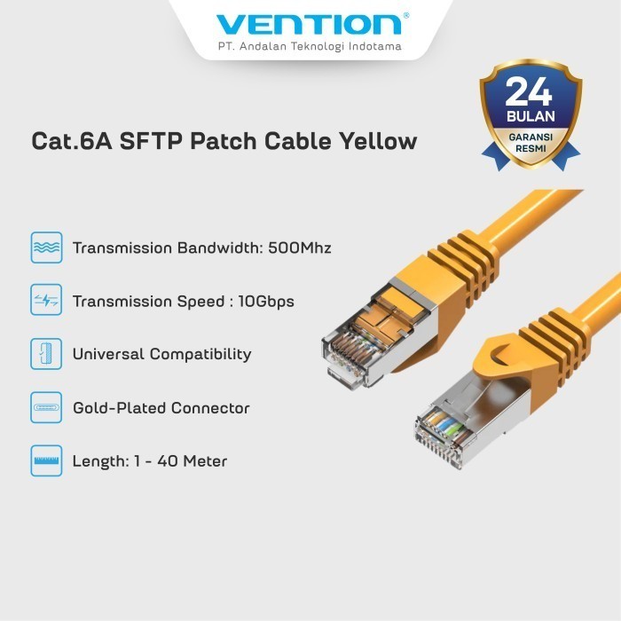 Vention สาย LAN Cat6a cat6 SFTP สายแพทช์ RJ45 10Gbps 500Mhz 10-Gigabit Performance Multi-layer ...