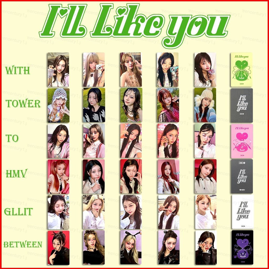 Ys 5 ชิ้น/เซ็ต LILIT ภาพถ่าย ILL LIKE YOU อัลบั้ม GLLIT YUNAH MINJU MOKA WHANEE IROHA การ์ด LOMO ...