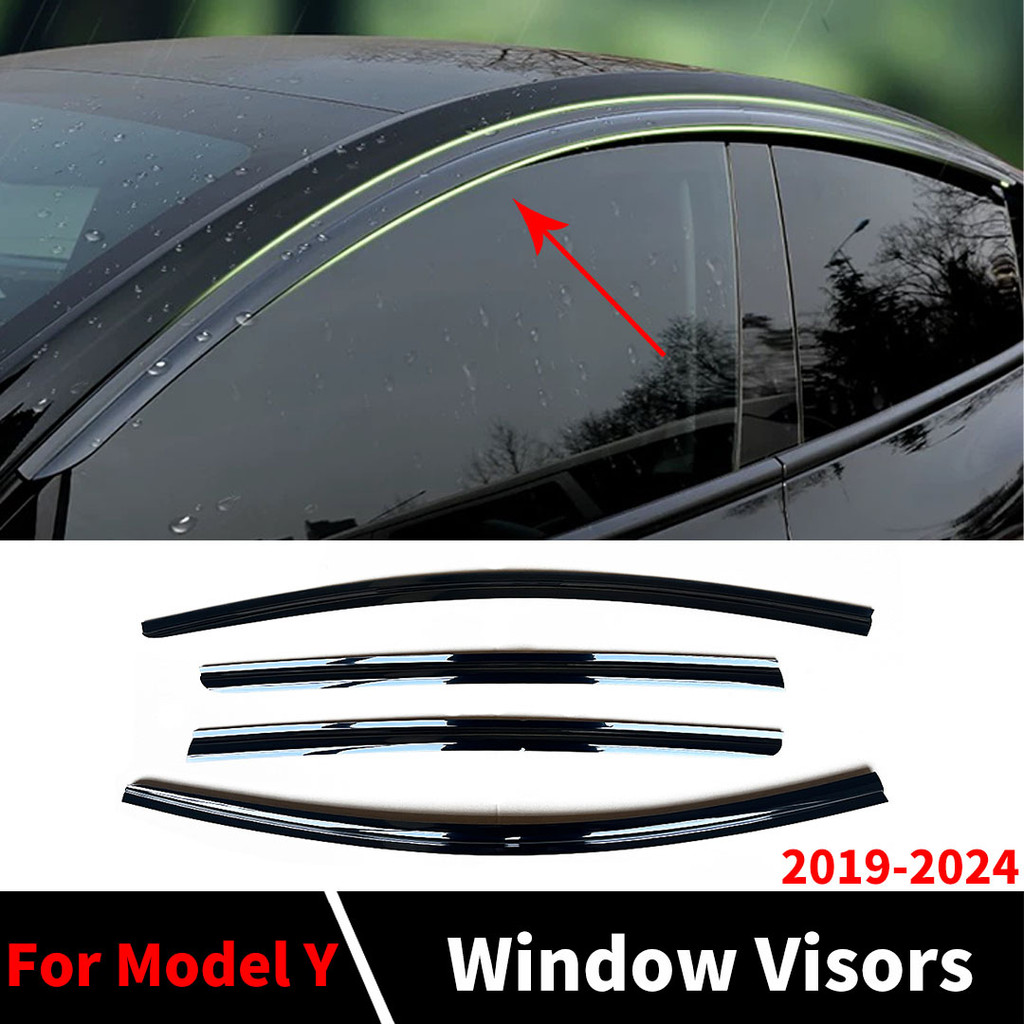สําหรับ Tesla 2019-2023 รุ่น Y Sport Wind Deflector Rain Guard Brow ...