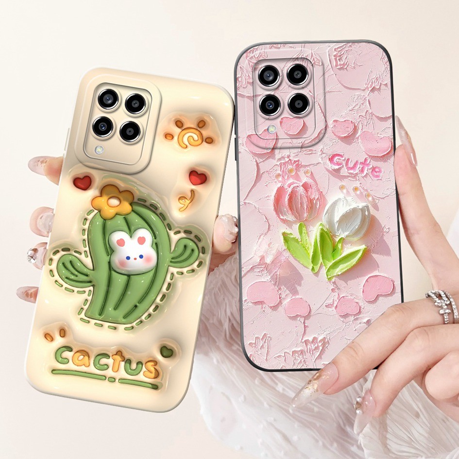 สําหรับ Samsung Galaxy M33 5G ปลอก SM-M336B นุ่มยอดนิยมกระบองเพชรดอกไม้ ...