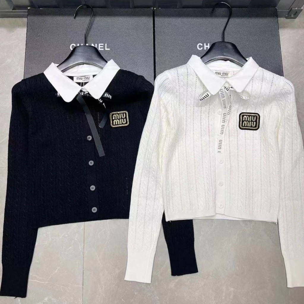 Mumu 2024 เสื้อแจ็คเก็ตคาร์ดิแกนตัวอักษรโบว์สไตล์ใหม่ 8HN | Shopee Thailand