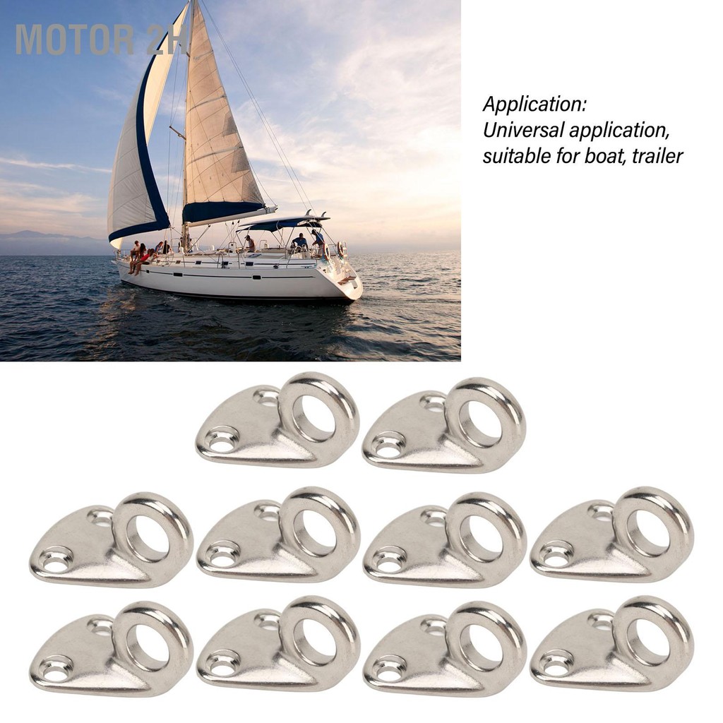 Motor 2H 10 Pcs Marine Pad Eye Fenders Hook 316 Stainless Steel Fending ...