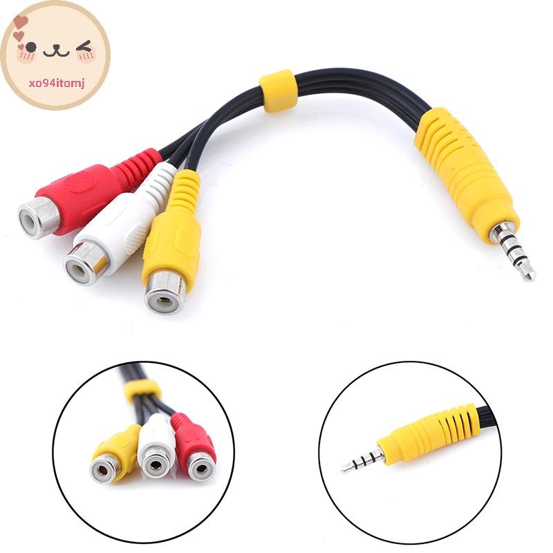 Xotomj 1 ชิ้น 3.5 มิลลิเมตร mini aux ชายสเตอริโอ 3 RCA หญิงวิดีโอเสียง ...
