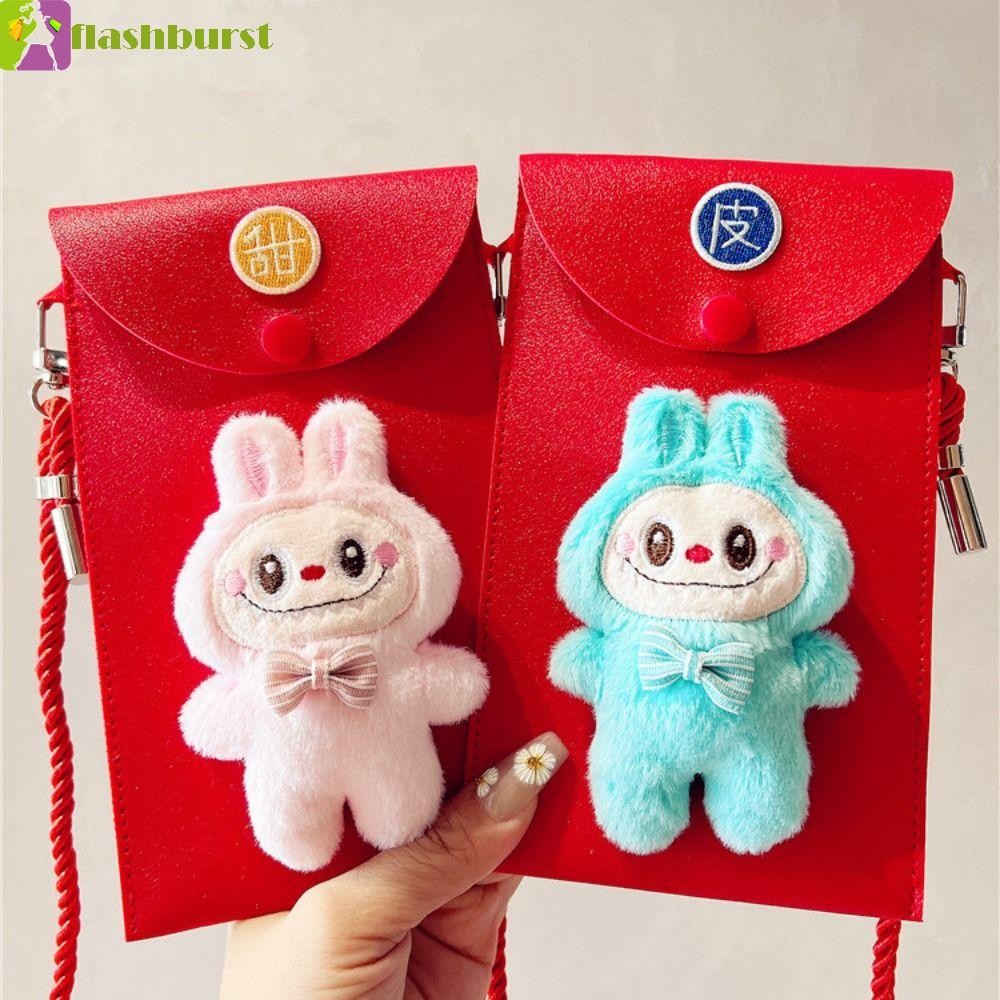 Flashburst Labubu Red Packet, Cross Body Plush Labubu Lucky Money ...