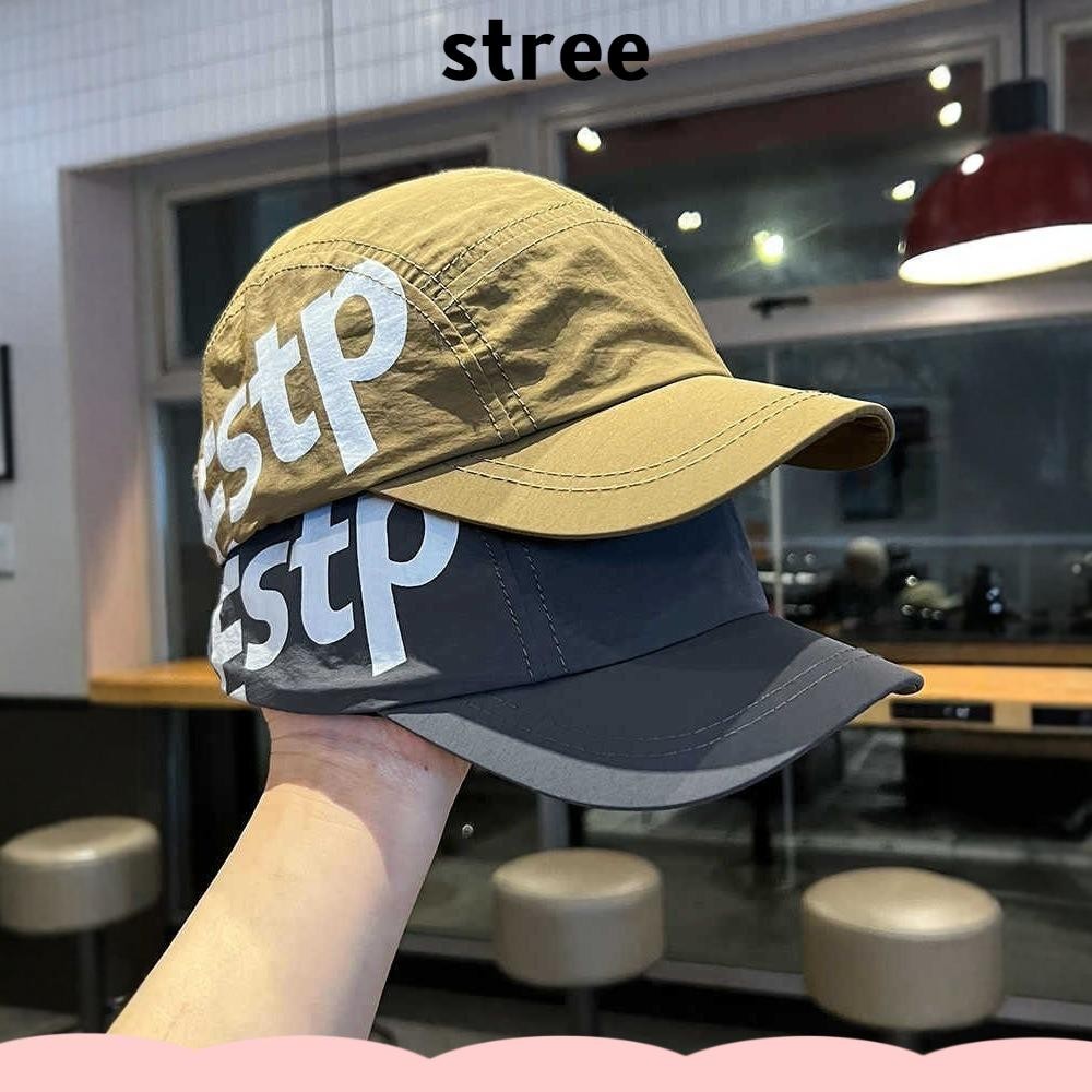 หมวกเบสบอล STREE, Anti-UV Short Brim Peaked Cap, Breathable Quick Drying Letter Printing Visor ...