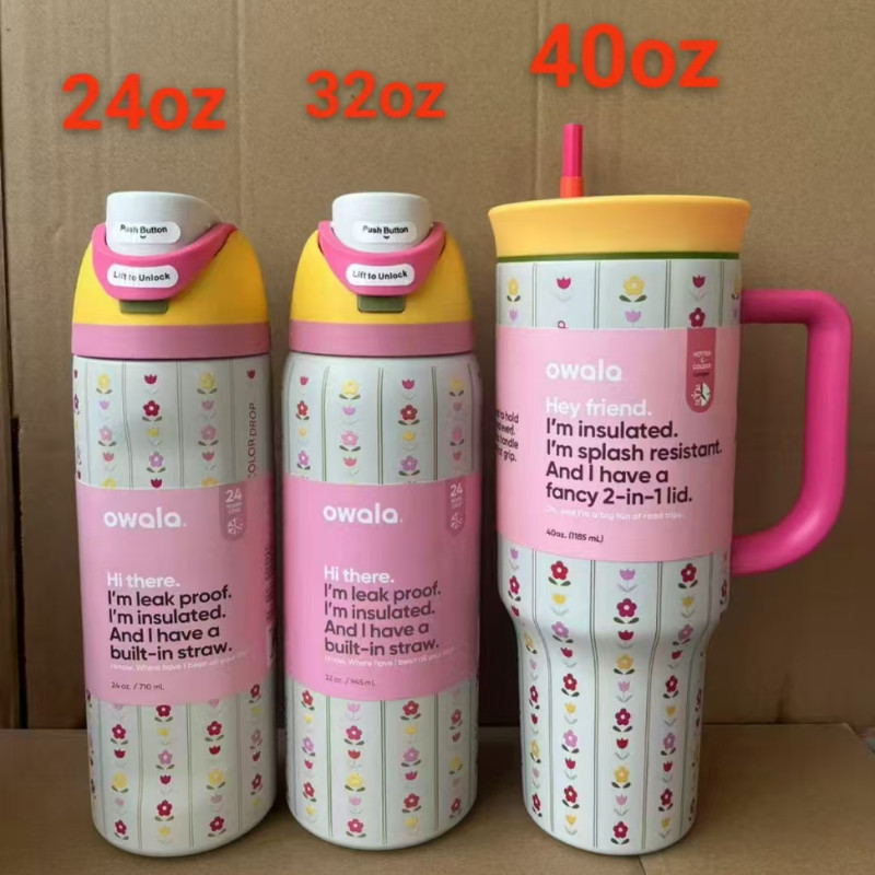 Owala Freesip Corolla 24oz 32oz Flower Crown Tumbler 40oz สแตนเลส ...