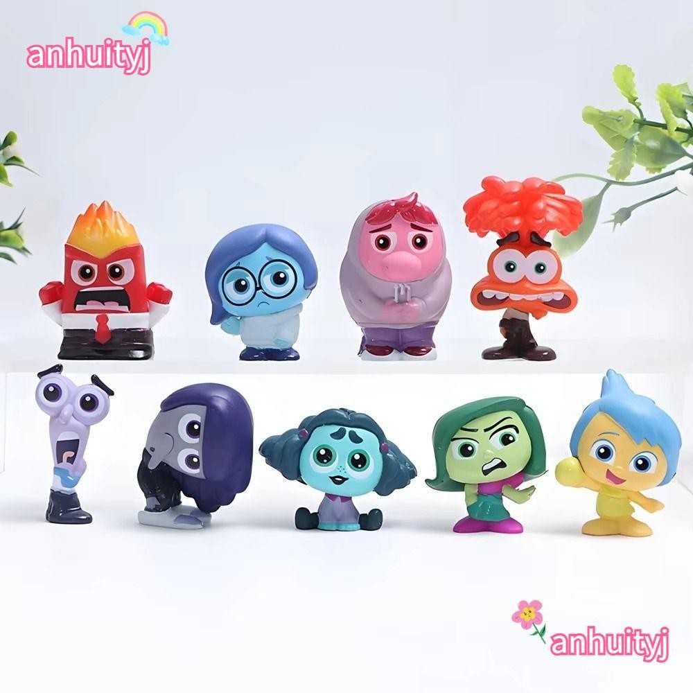 Anhuityj 9 ชิ้น/เซ็ต Sadness Joy Anger Disgust Fear ตุ๊กตา, PVC Mini ...