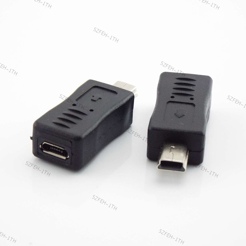 Micro USB Female to Mini USB Male Plug Jack Adapter Connector Charger ...